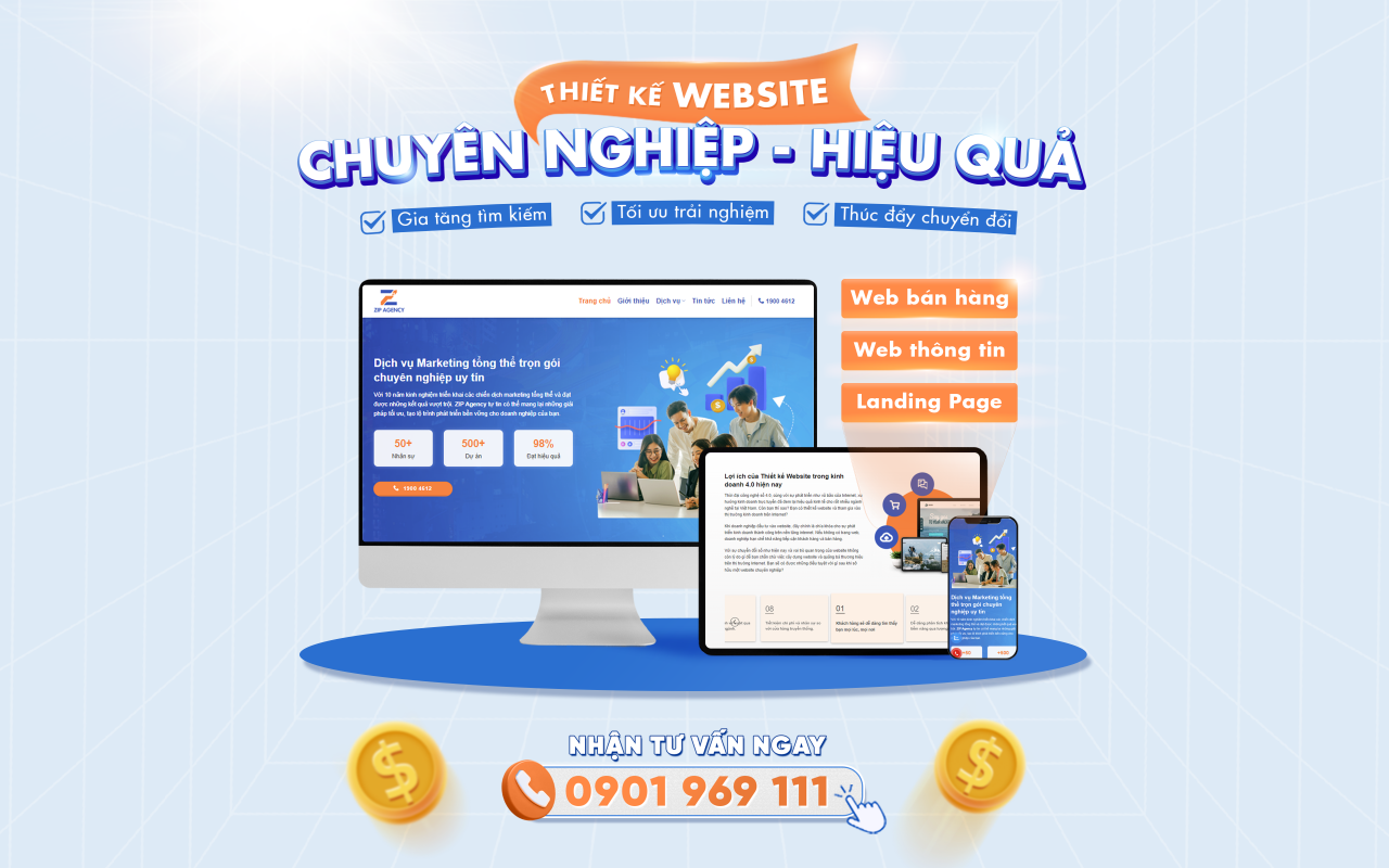 Thiết kế website chuyên nghiệp, chuẩn SEO uy tín tại Đà Nẵng | ZIP Agency